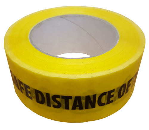 1m Safe Distance Floor Marking Tape Yellow 48mm x 66m