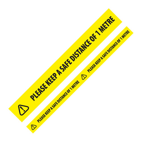 1m Safe Distance Floor Marking Tape Yellow 48mm x 66m