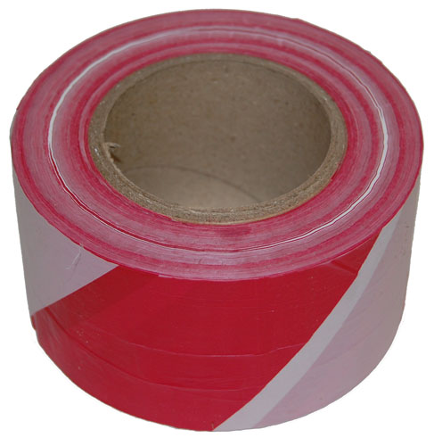 Barrier Tape Red and White 75mm x 500m